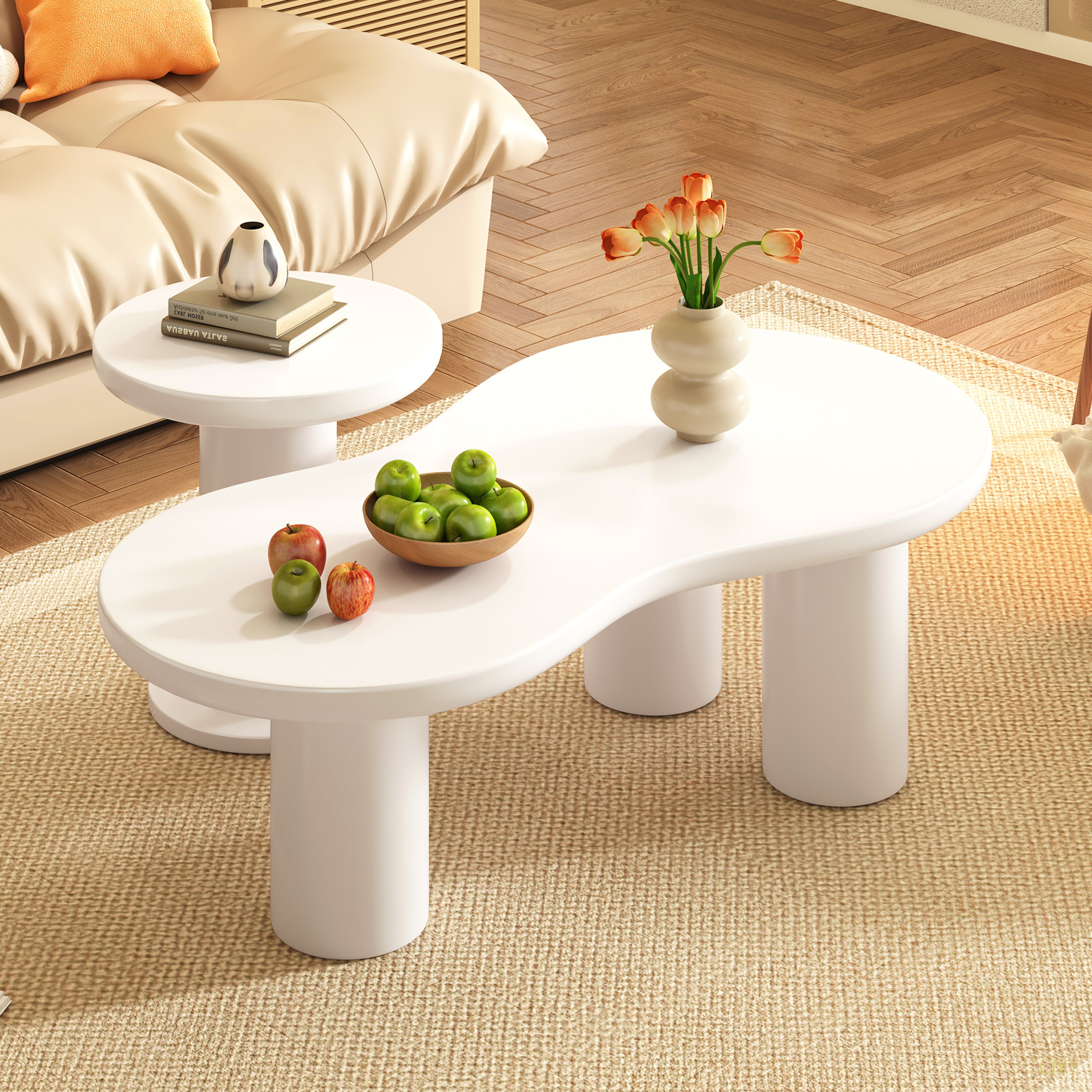 George Oliver Easy Assembly Nesting Coffee Table Set Of 2, Style Cloud ...