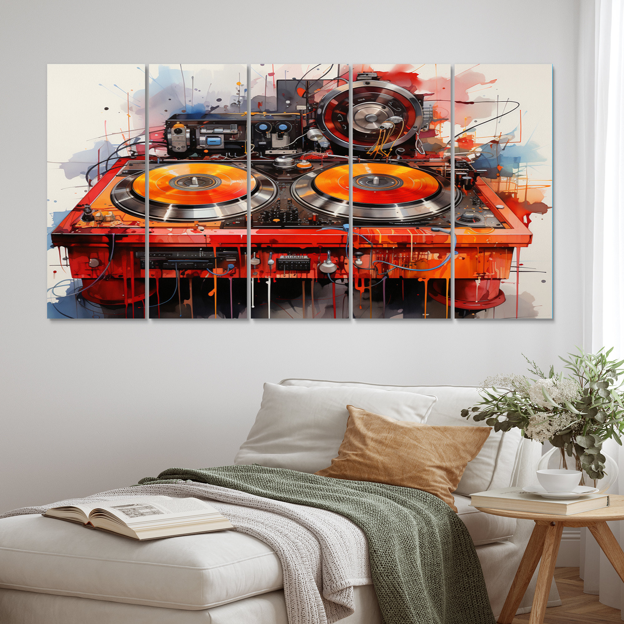 17 Stories Abstract Turntables Music Boom Boxes I - Music Metal Wall ...