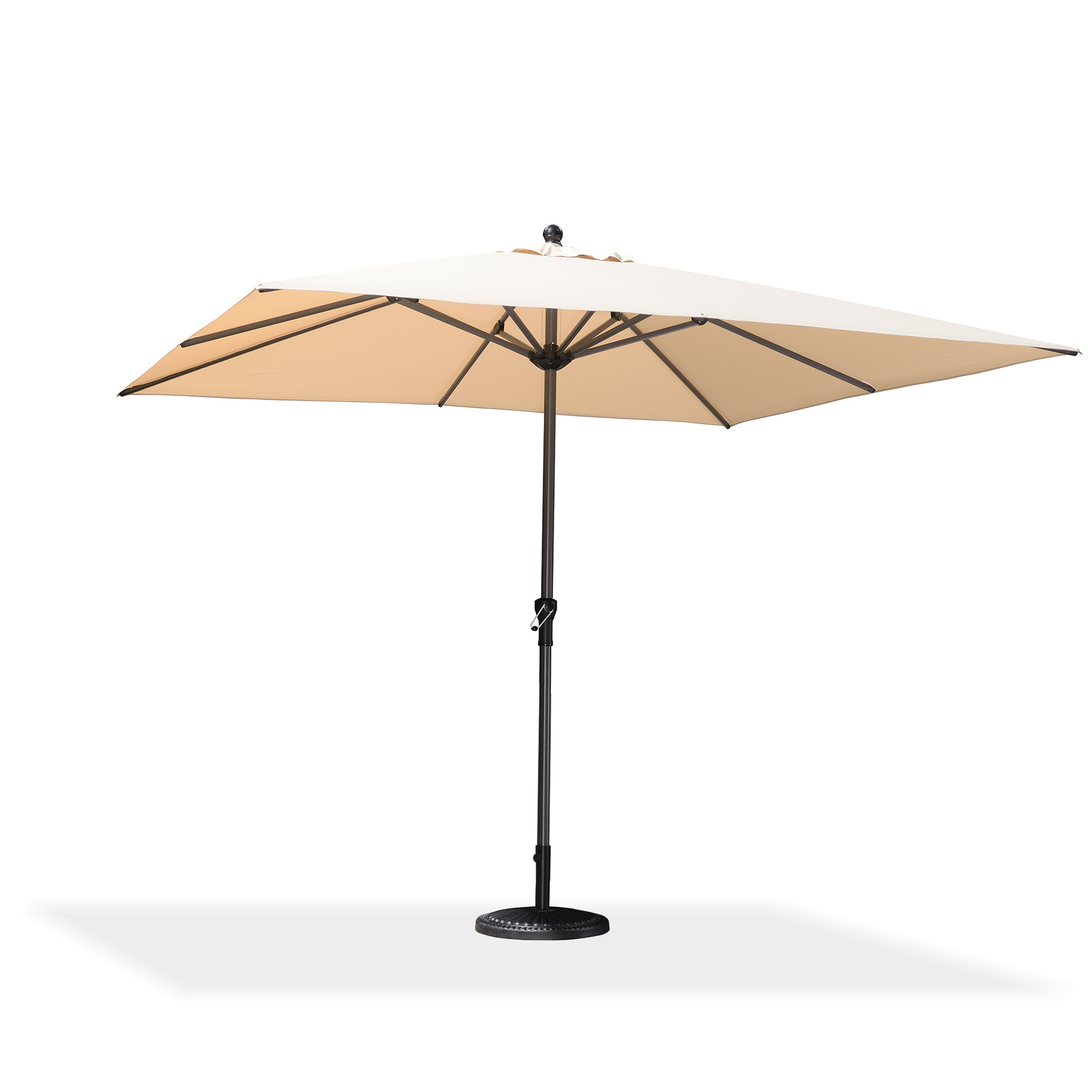 Purple Leaf 120'' Market Umbrella with Crank Lift Counter Weights ...