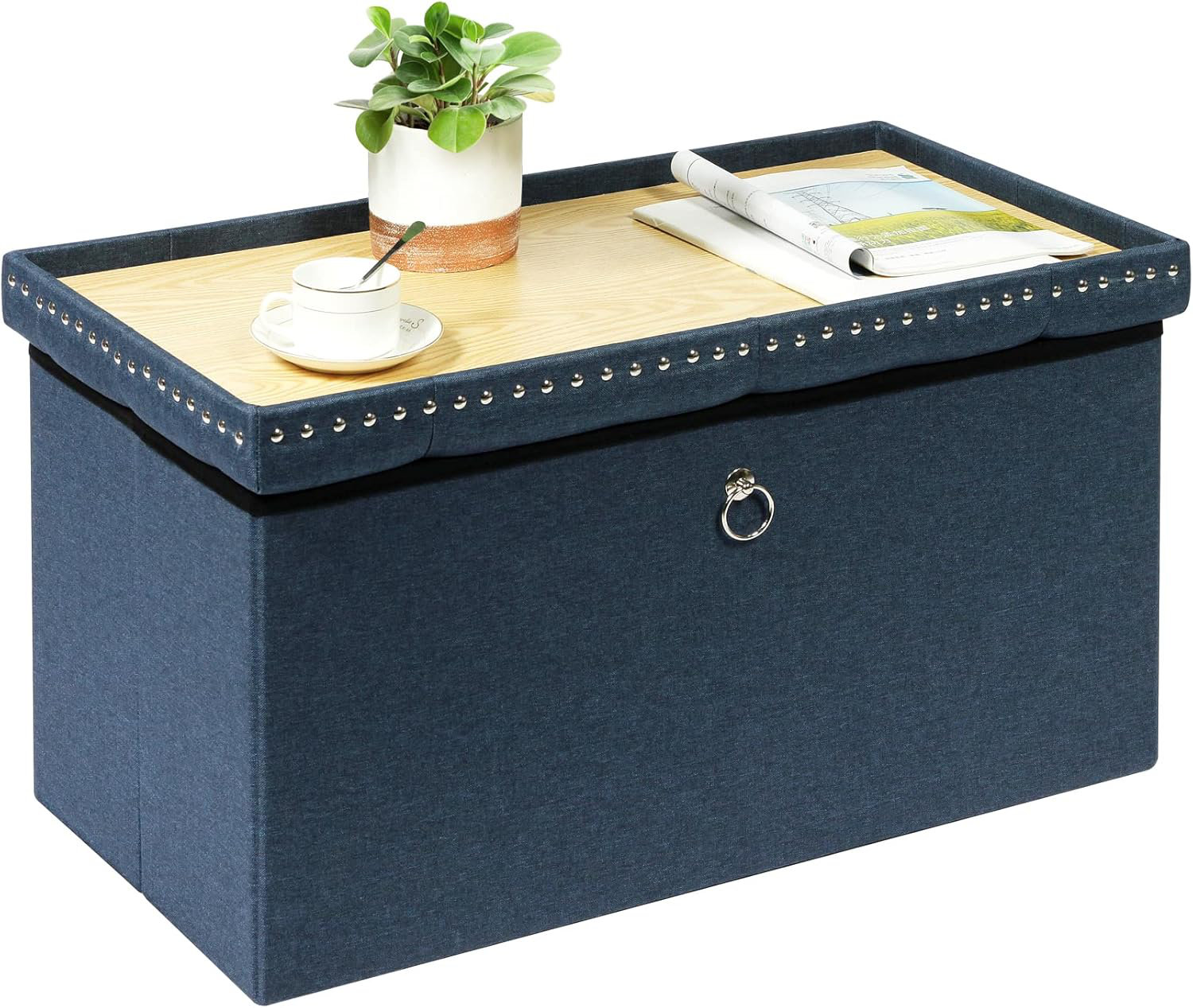 Latitude Run® Storage Ottoman Bench Foldable Storage Chest Long Bench ...