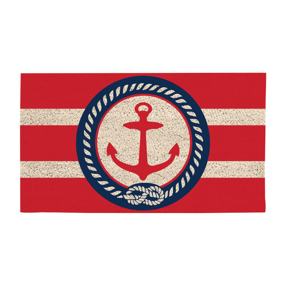 Rosalind Wheeler Plummer Anchor Stripe 28 x 16 Non-Slip Indoor Door Mat ...