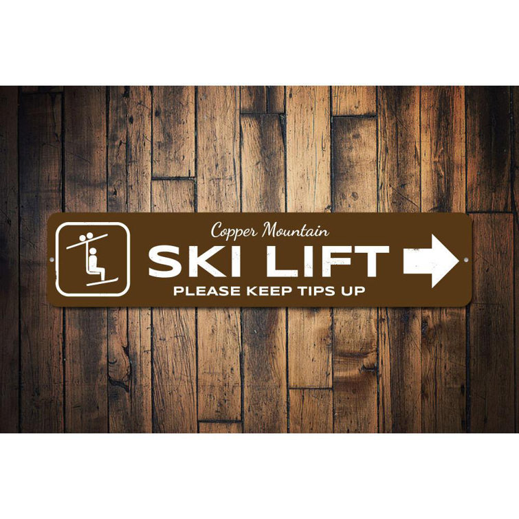 Lizton Sign Shop, Inc Ski Lift Directional Custom Aluminum Sign | Wayfair