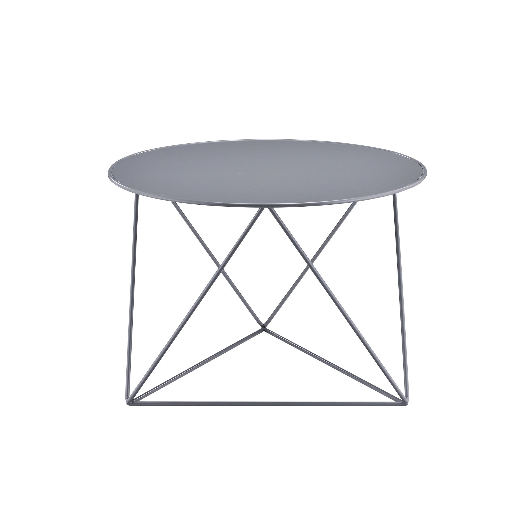 Ebern Designs White Display Table, Metal Construction With Round Top ...