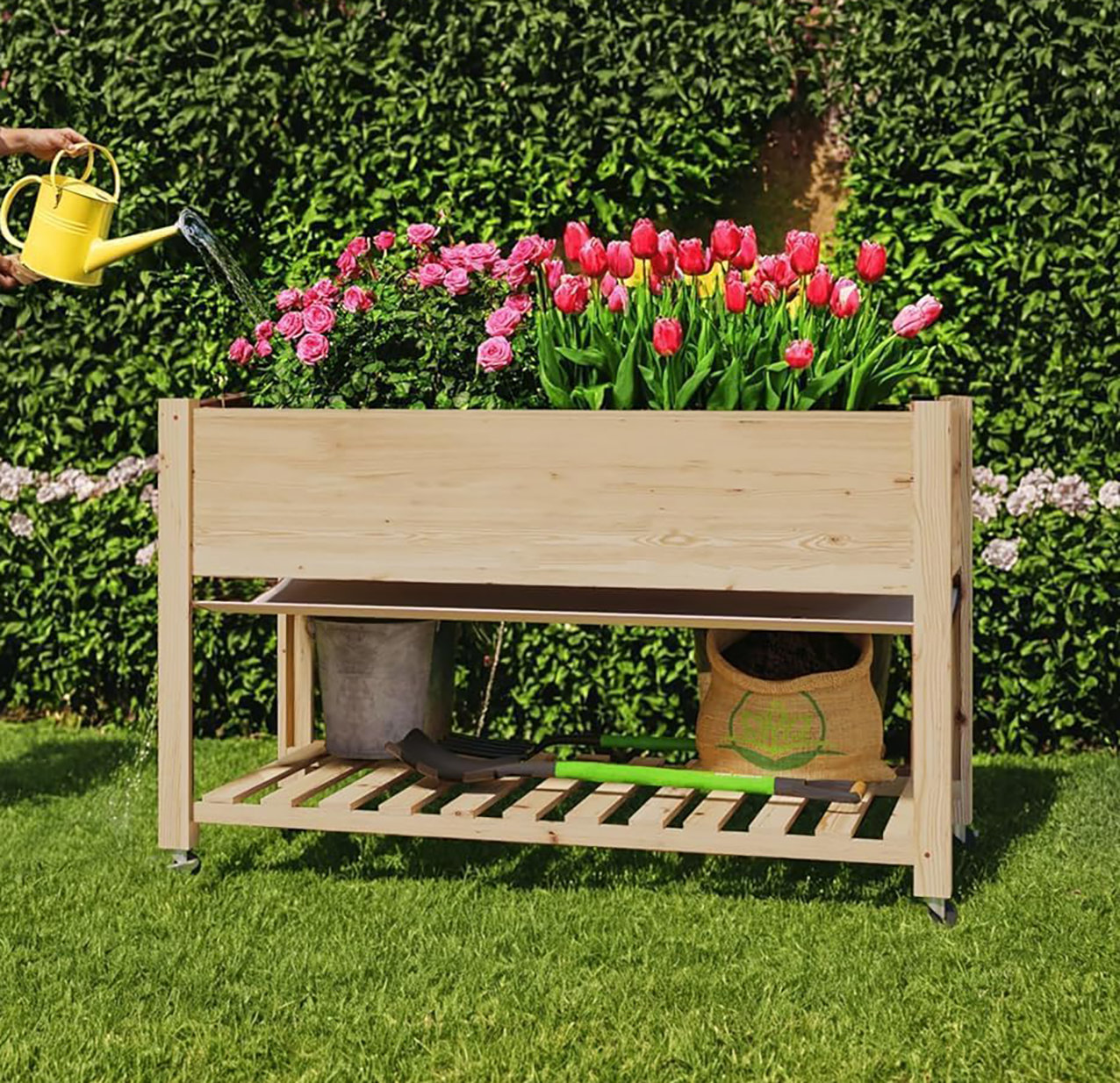 Gracie Oaks Wooden Raised Garden Bed With Legs,sturdy Raised Table ...