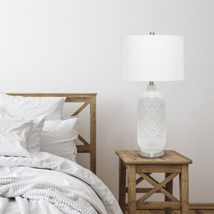 Kelly Clarkson Home Becca 29.25" White/Brush Nickel Table Lamp ...