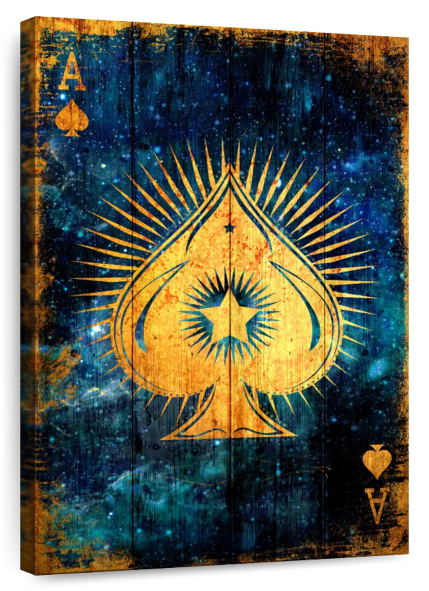Ebern Designs Senne Wooden Cosmic Ace Of Spades | Wayfair