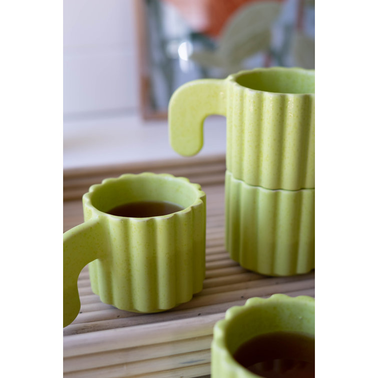 Kalalou SET OF FOUR STACKING CERAMIC MUGS - CACTI MUGS - Wayfair Canada