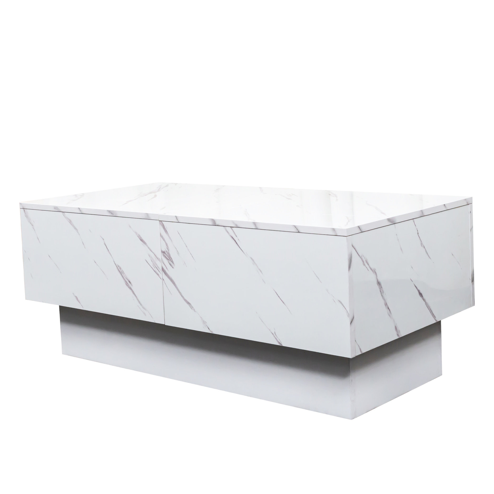 Ivy Bronx White Extendable Coffee Desk With Sliding Surface And ...