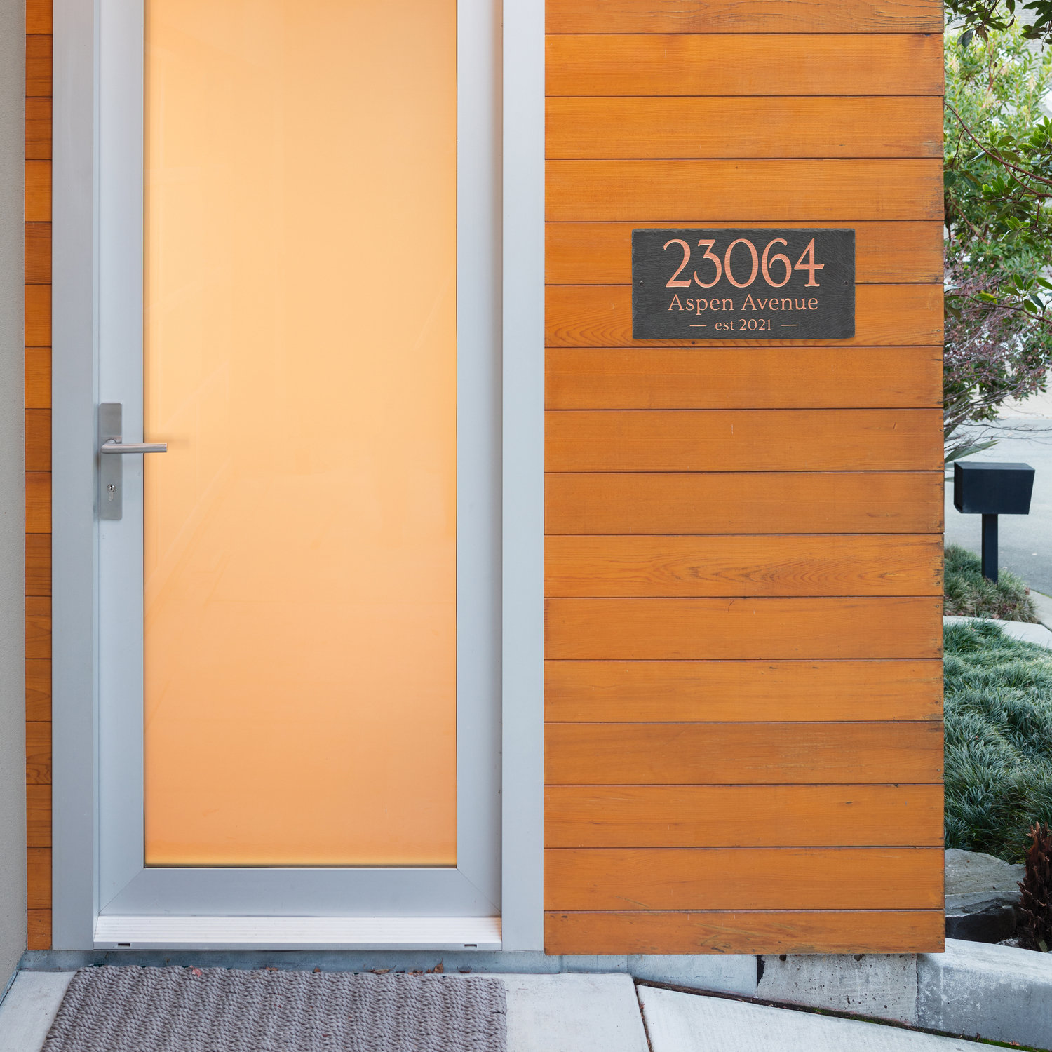 Whitehall Products Leslie 3-Line Personalized Etched Wall Slate Sign ...