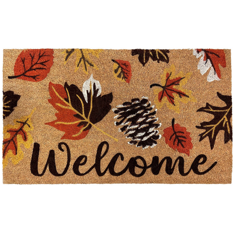 Millwood Pines Printed Coir Mat - Autumn Leaves & Reviews | Wayfair