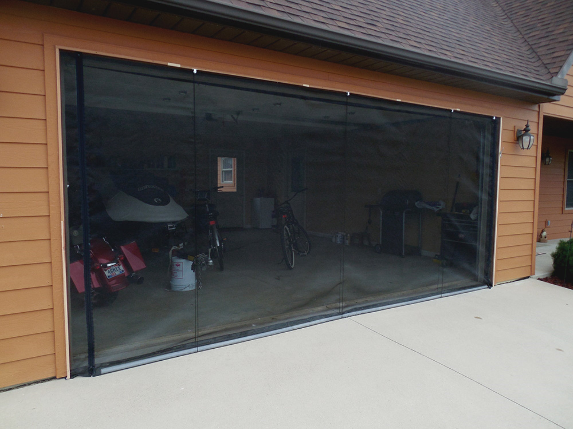 Francis Zip-Roll Screen Screen Covers for Garage, Carport, Covered ...
