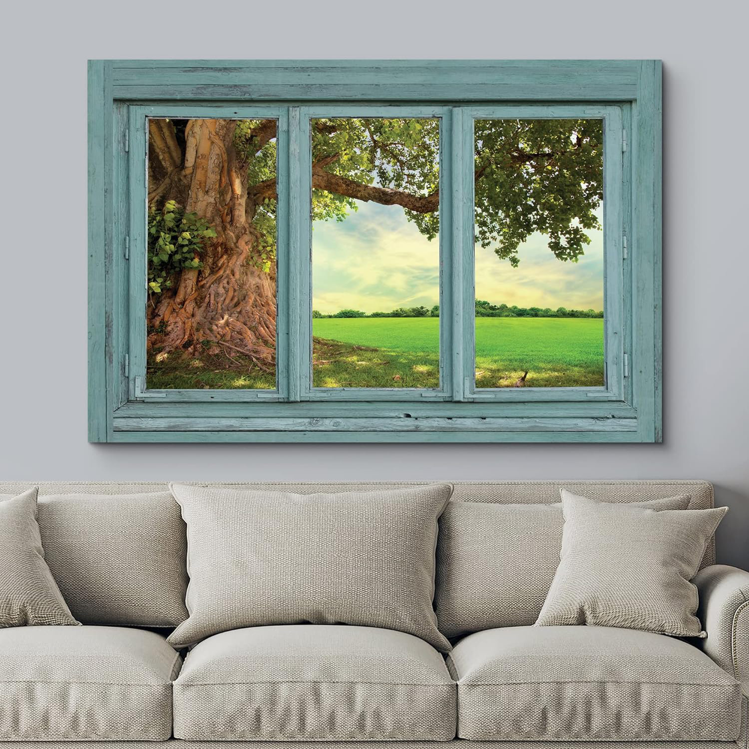 IDEA4WALL Window Scene "Window View Of Knotted Tree & Winding Roots ...
