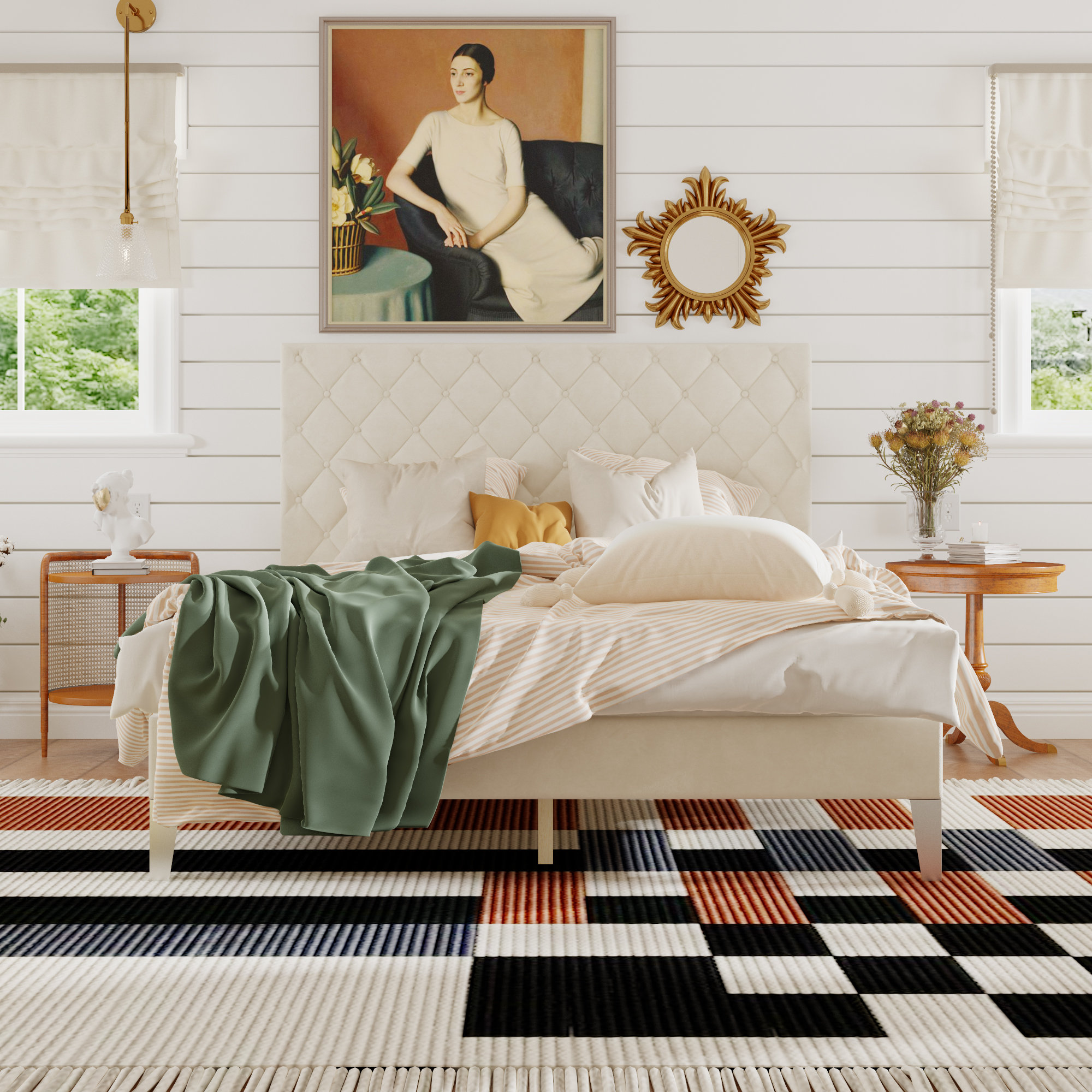 Lark Manor™ Low Profile Platform Bed With Comfortable Headboard With ...