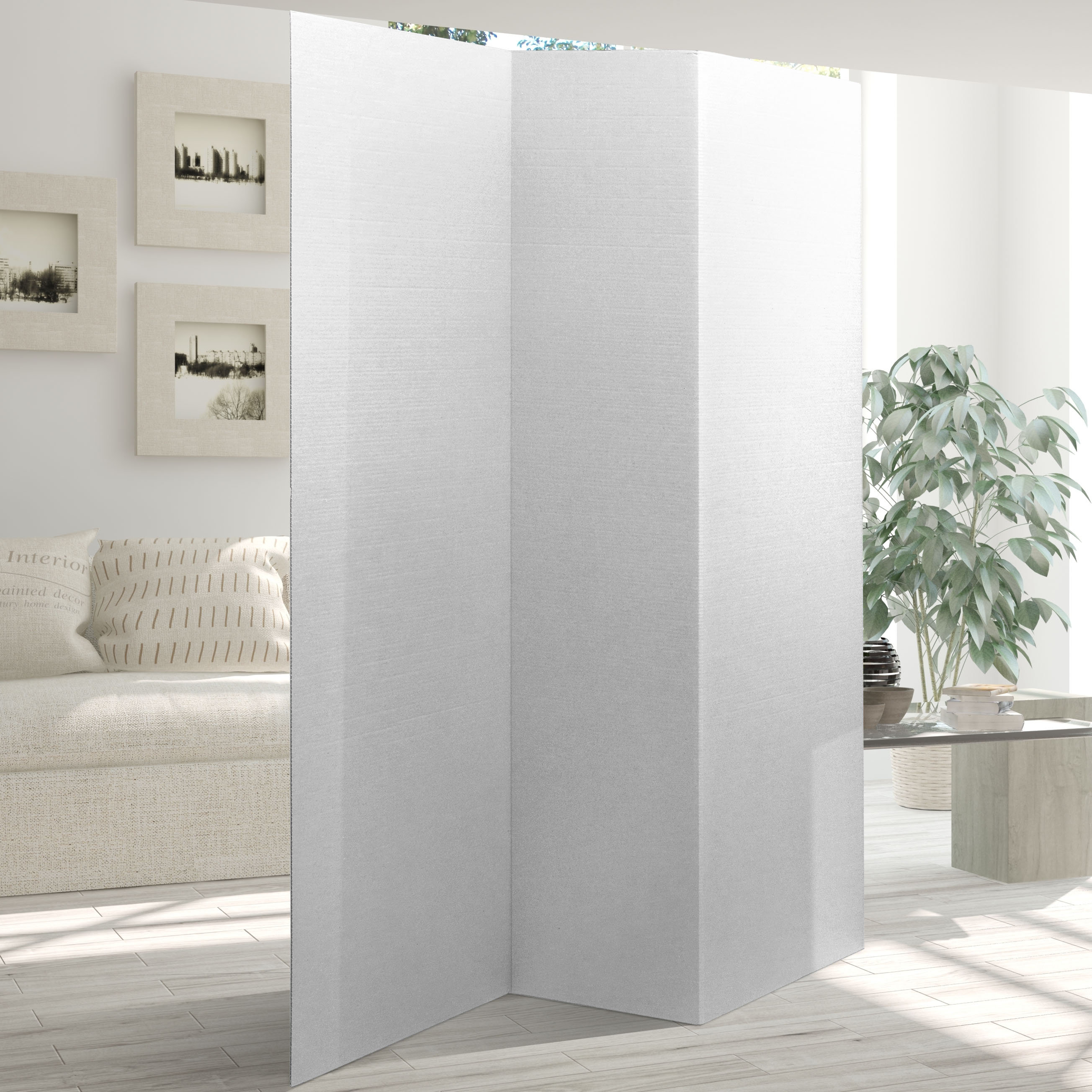 Ebern Designs Kuuda 6 Ft. High Cardboard Temporary Folding Screen ...