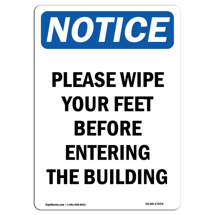 SignMission Please Wipe Your Feet Before Entering Sign | Wayfair