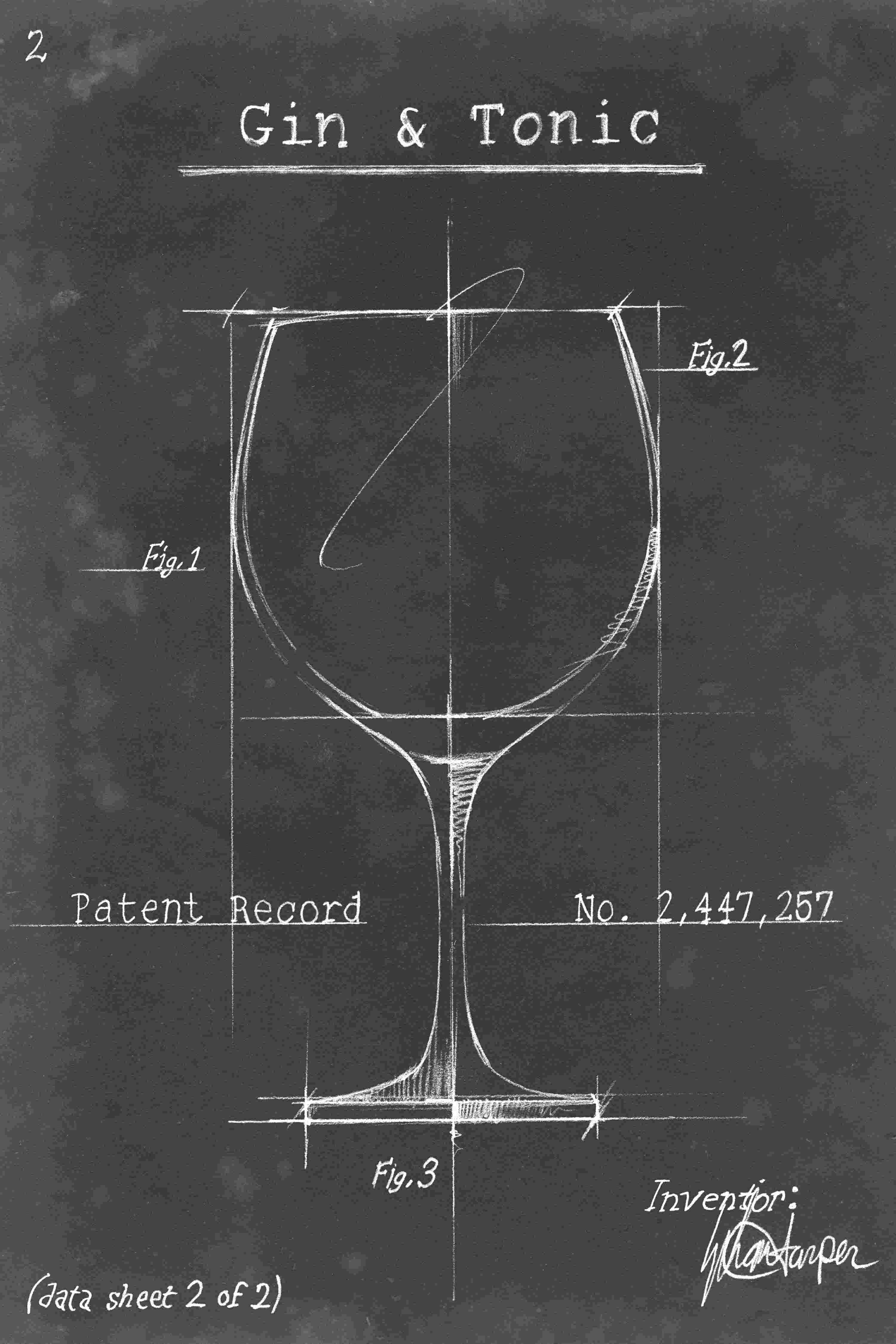 17 Stories Barware Blueprint X by Ethan Harper - Wrapped Canvas Print ...