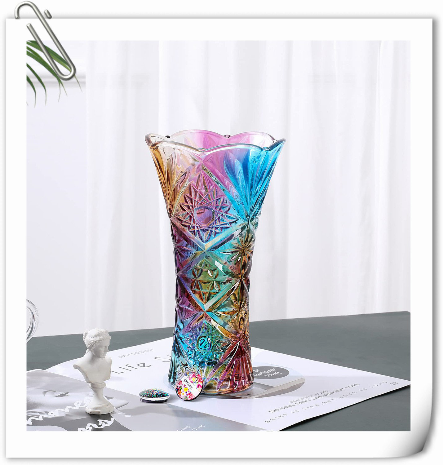 Lark Manor Crystal Glass Colourful Corringham,Glass Flower Corringham ...