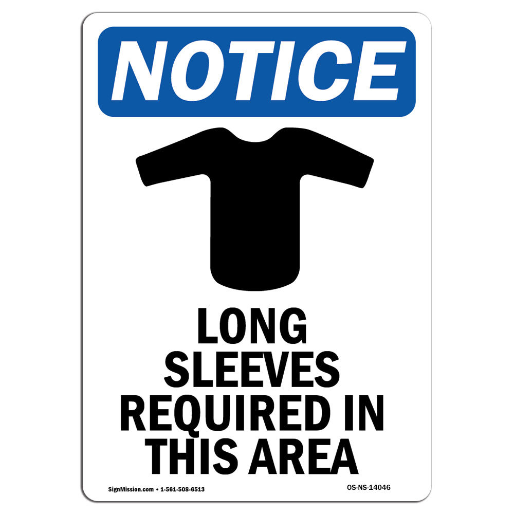 SignMission Long Sleeves Required Sign with Symbol | Wayfair