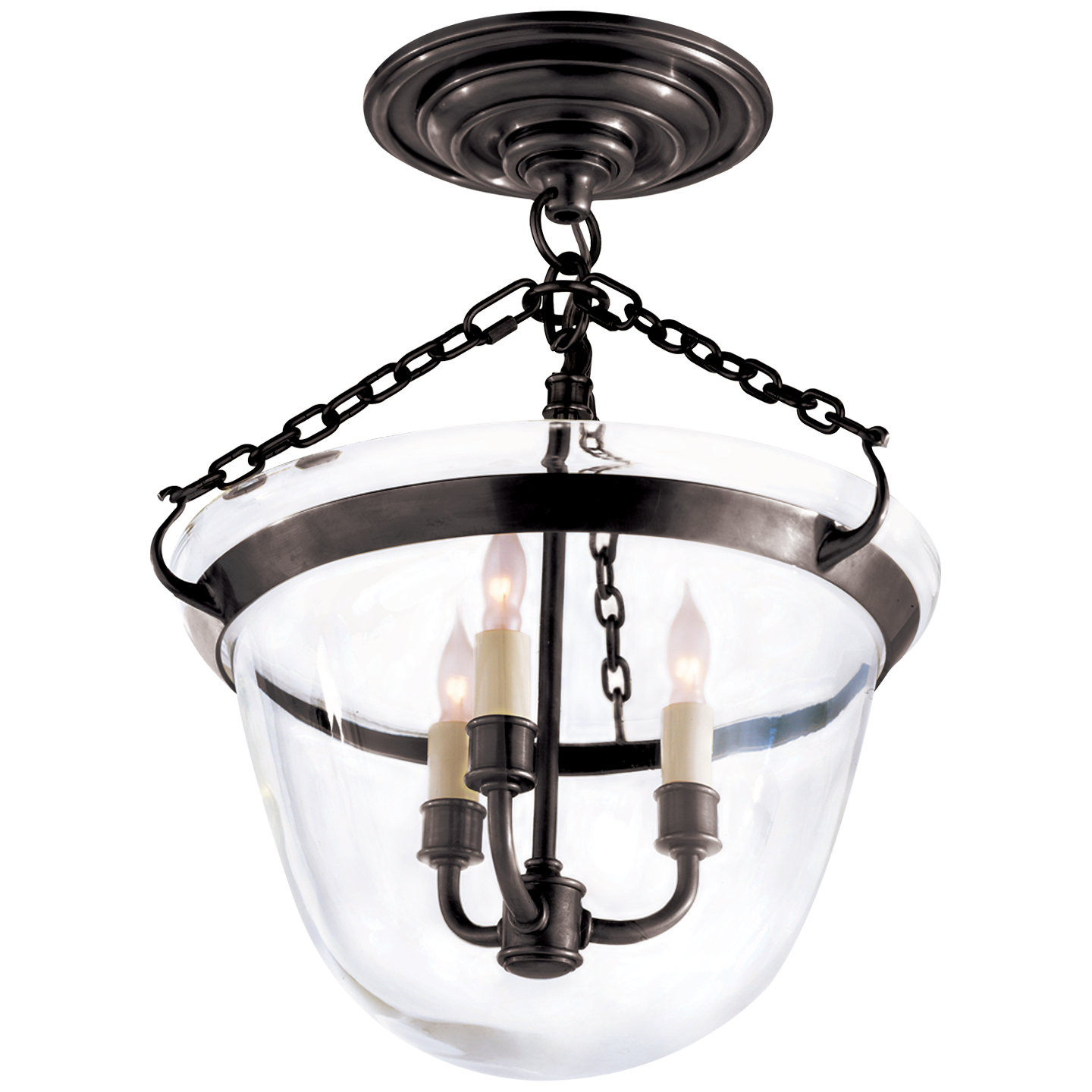 Visual Comfort Signature Chapman & Myers Country Semi-Flush Bell Jar ...