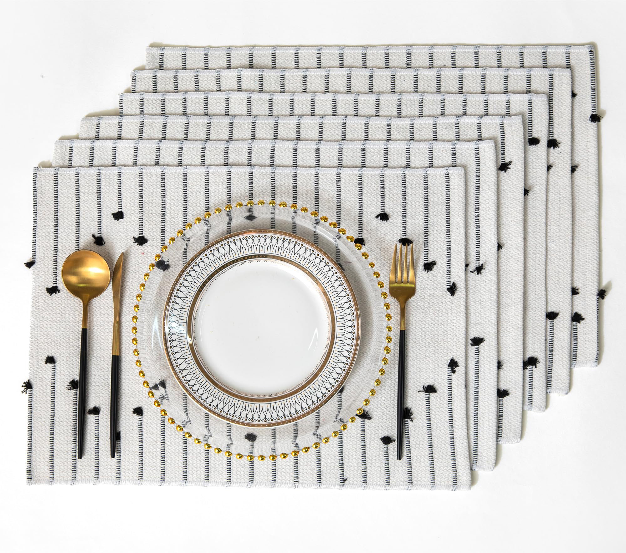 chuangyanUS Placemats Set Of 6 For Dining Table Décor, Woven Cloth ...