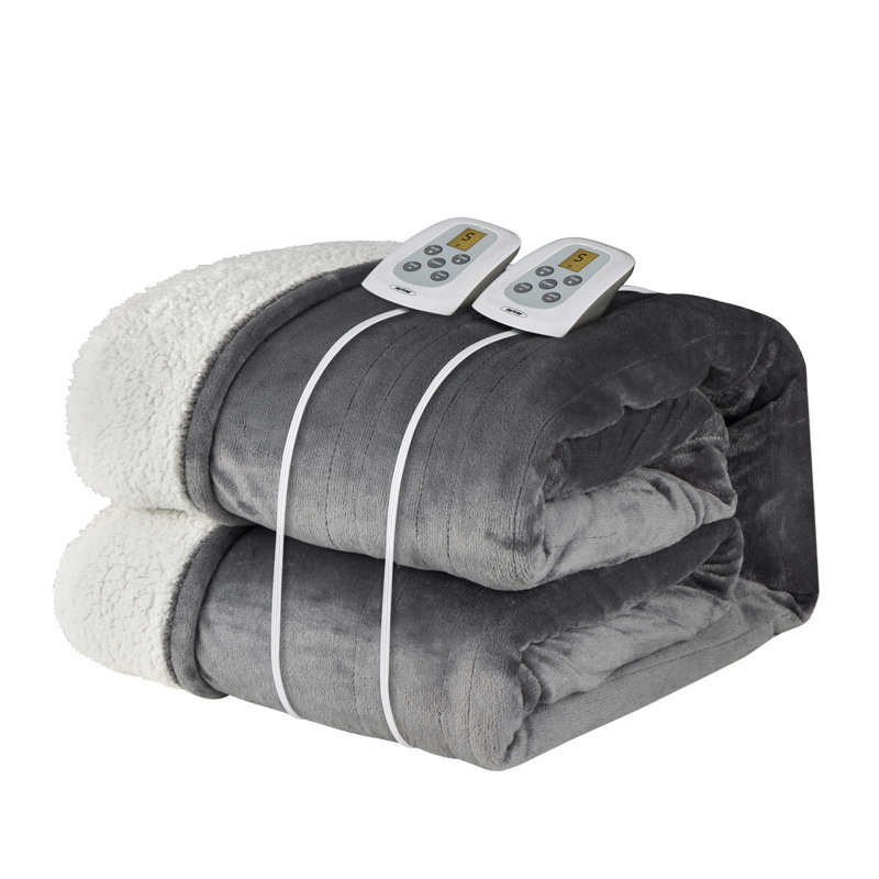 Sunvivi Electric Heated Flannel Blanket with 10 Heating Levels ...