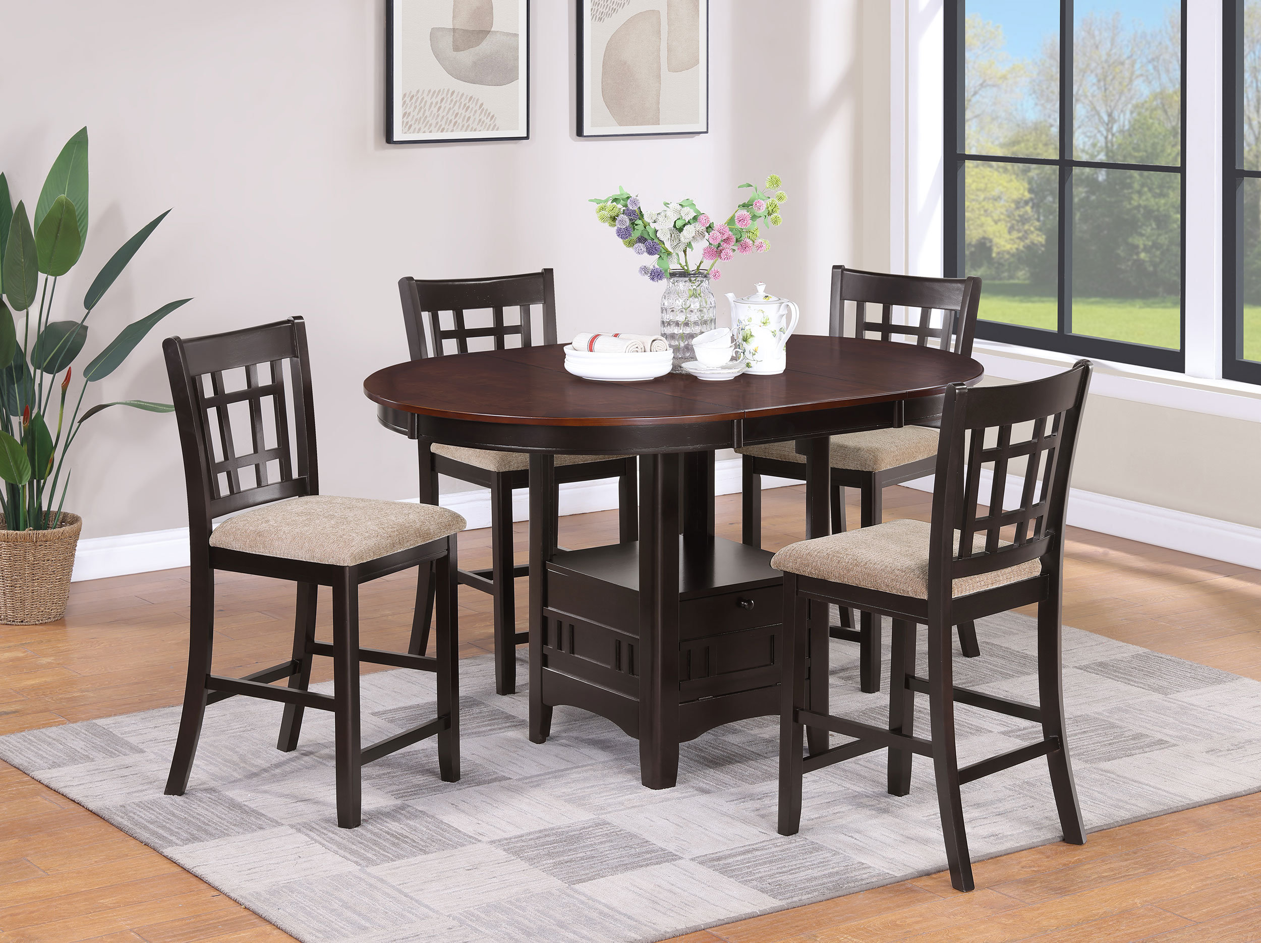 Lark Manor™ Luxury Build - Geikeline 5-Piece Oval Counter Height Dining ...