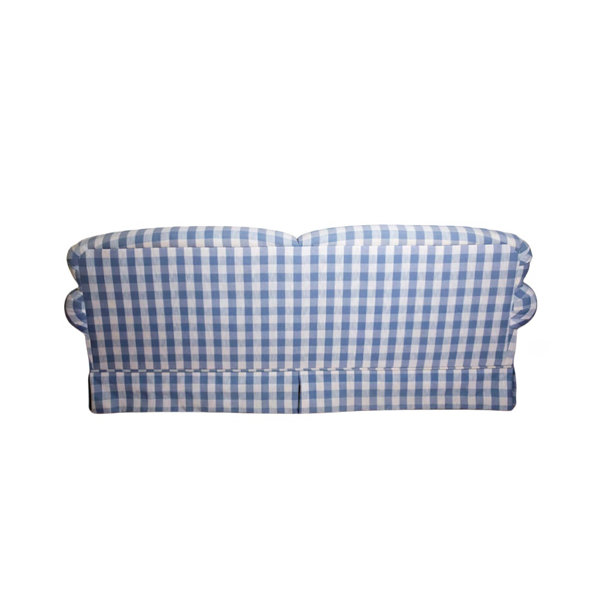 Romero Simple Blue And White Plaid Sofa 82.6'' Sofa | Wayfair
