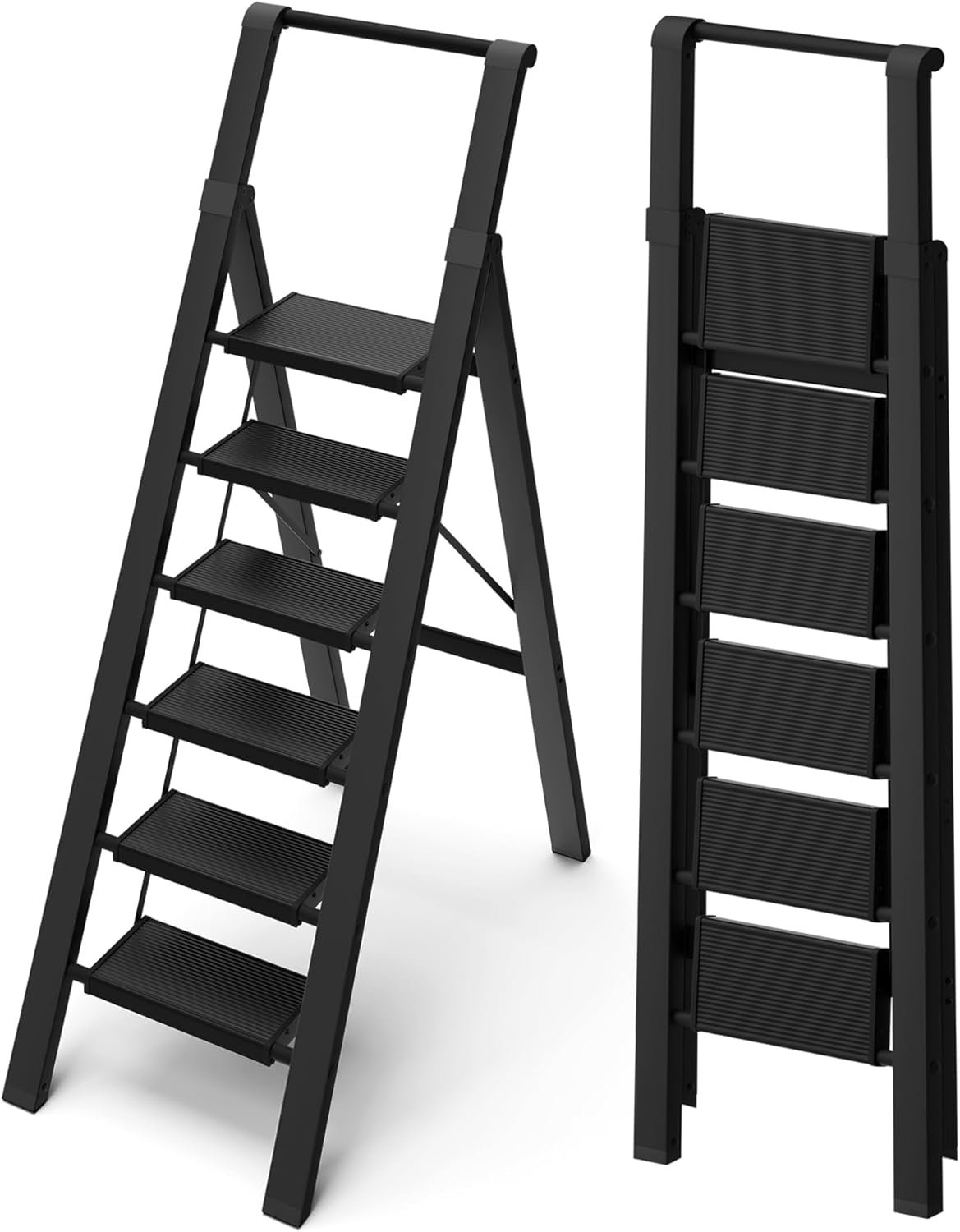 Brayden Studio® 6 Step Ladder Aluminum Folding Step Stool With U-Shape ...
