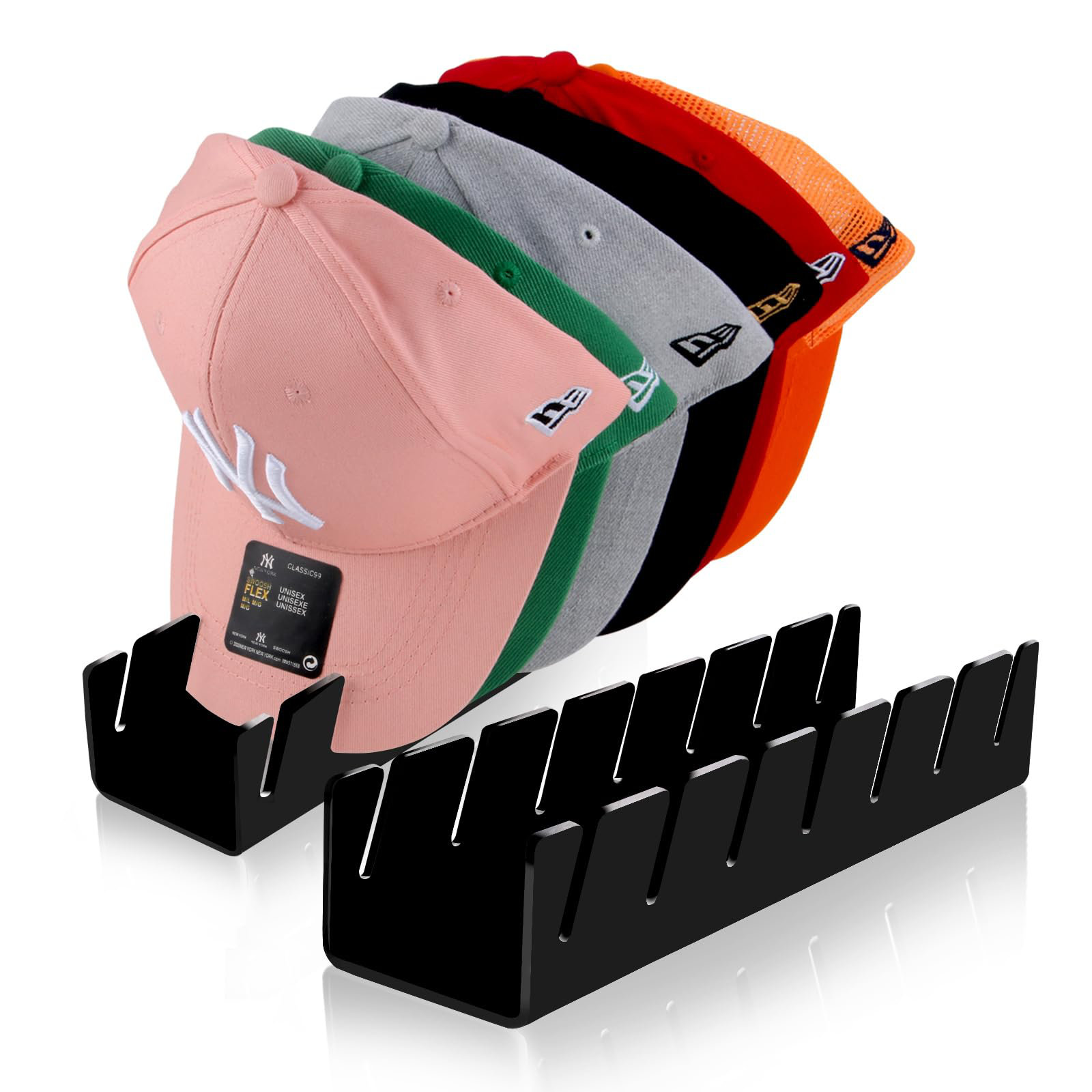 Rebrilliant 2 Pack Baseball Cap Rack, No Need To Install Acrylic Hat ...