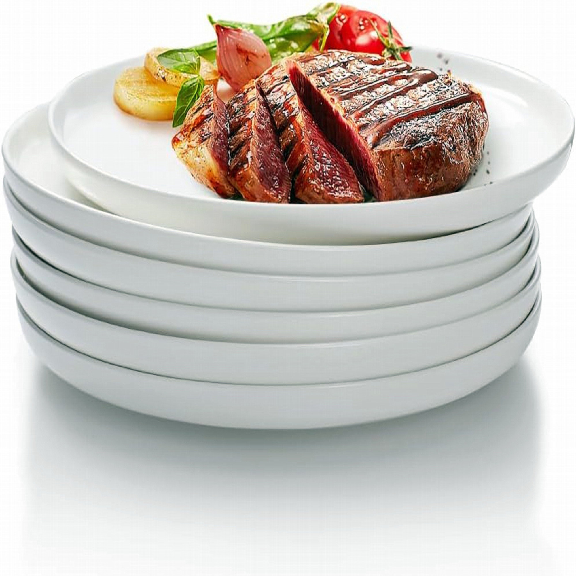 Latitude Run® Dinner Plates Set Of 6,10-Inch Ceramic Dessert Plates For ...