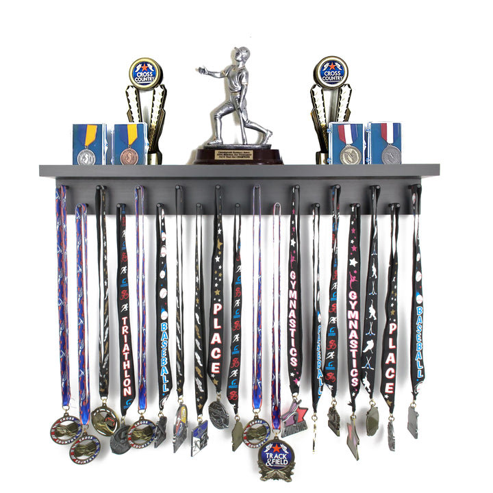 Red Barrel Studio Chanyah - 2' Trophy Shelf and Medal Hanger Display ...