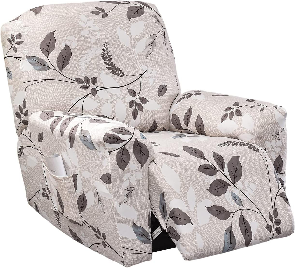 One Allium Way® Floral Printed Recliner Cover With Pockets Single ...
