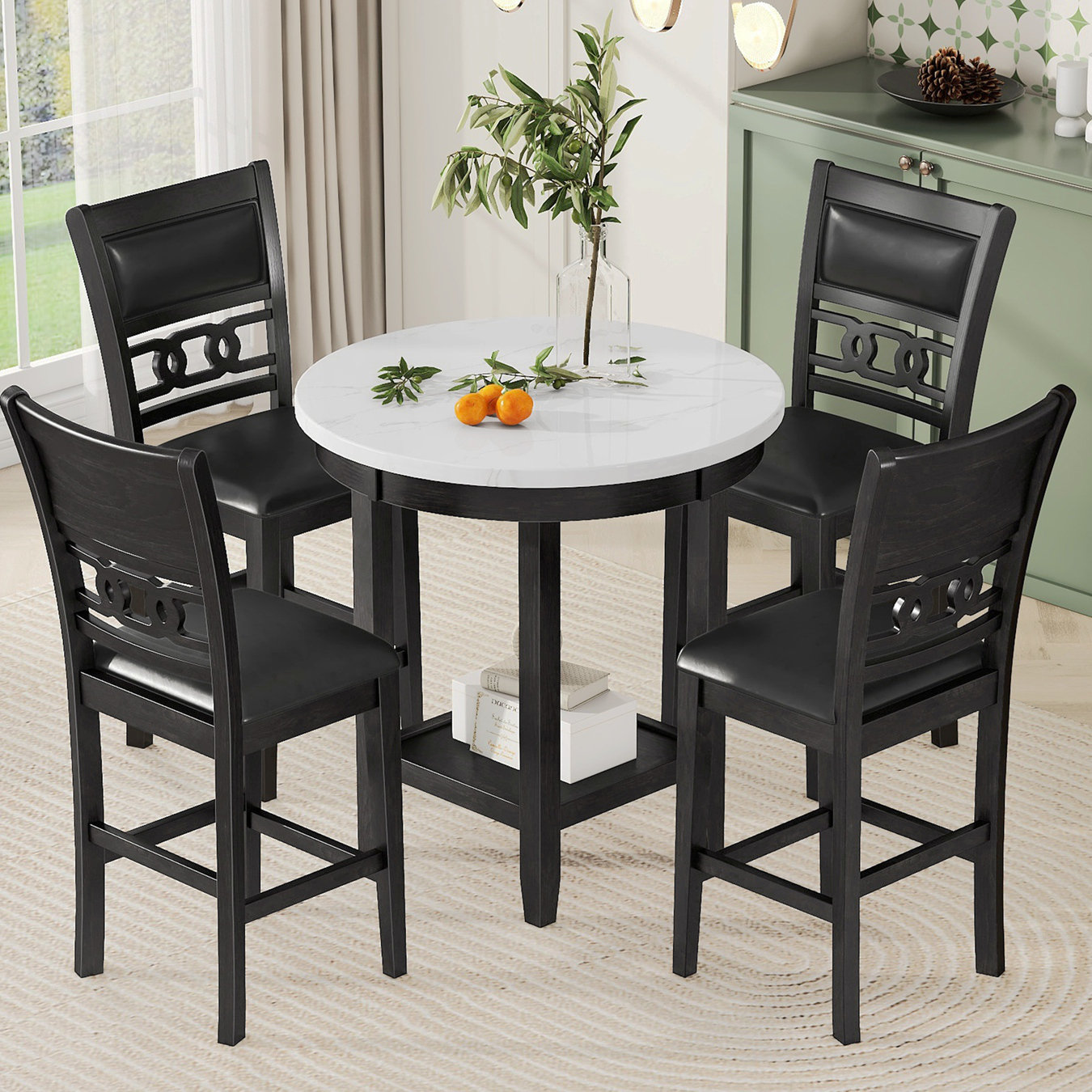 Red Barrel Studio® 5 Piece Dining Set, Dining Table Set, Counter Height ...