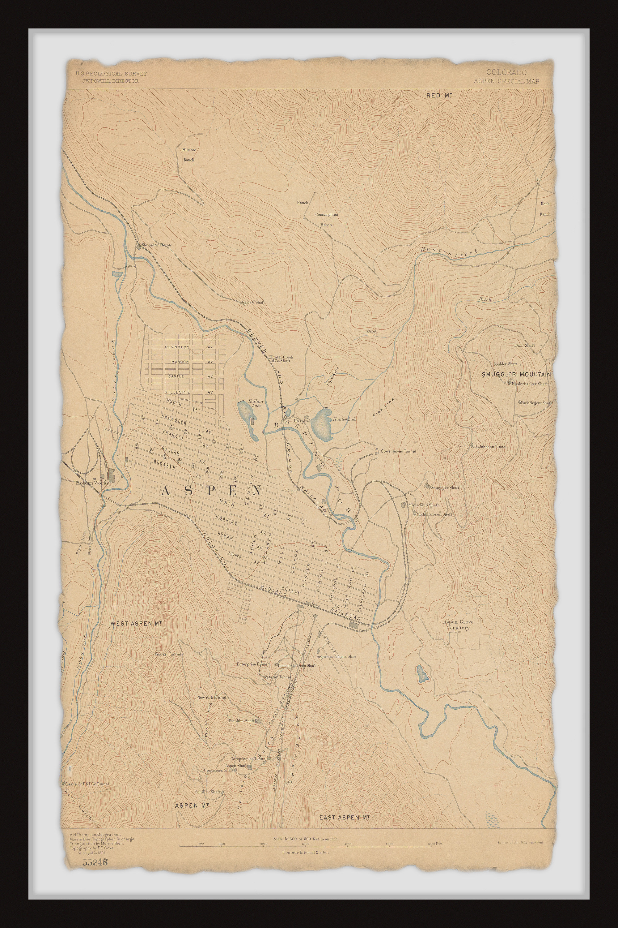 Trinx Aspen, Colorado Map - Picture Frame Print on Paper | Wayfair