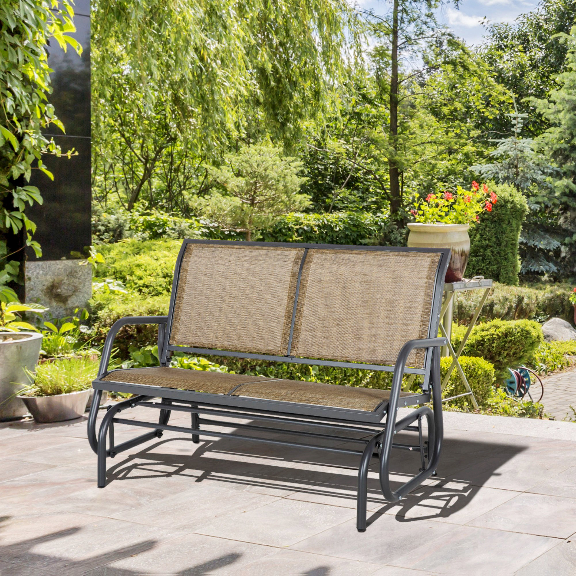 Lark Manor™ Outdoor Bench, Patio Bench With Steel Frame | Wayfair