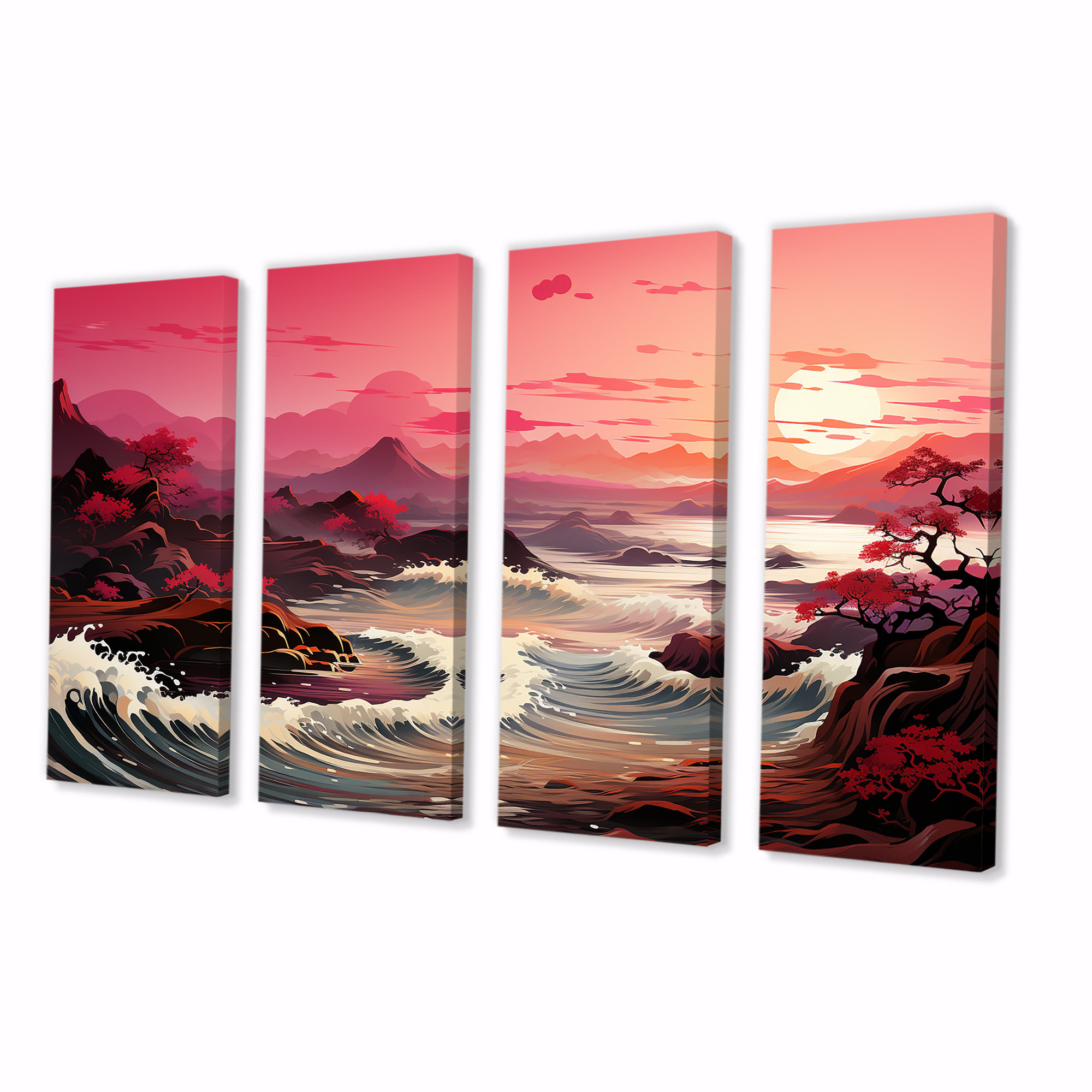 Beachcrest Home™ Pink And Yellow Magical Mystic Dusk II - Coastal ...