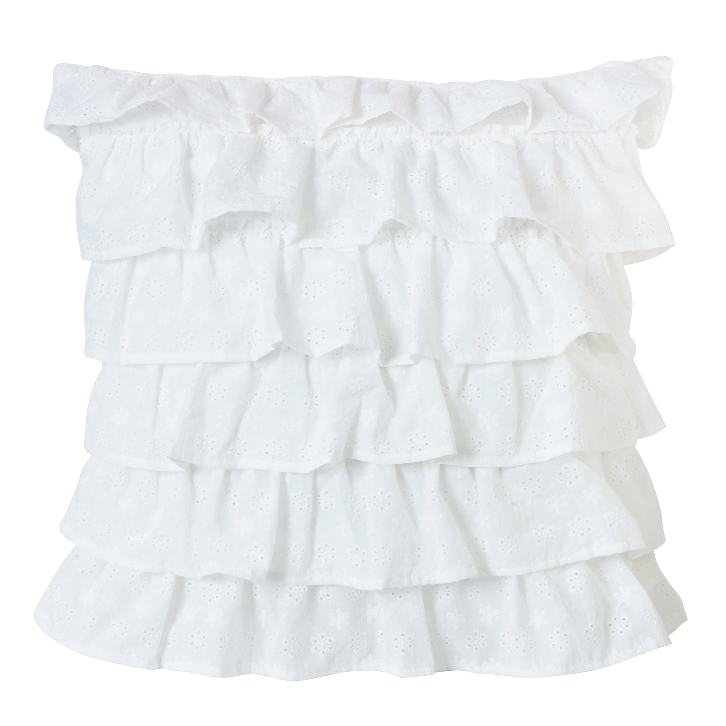 HiEnd Accents Sonora Tiered Ruffled Eyelet Throw Pillow | Wayfair