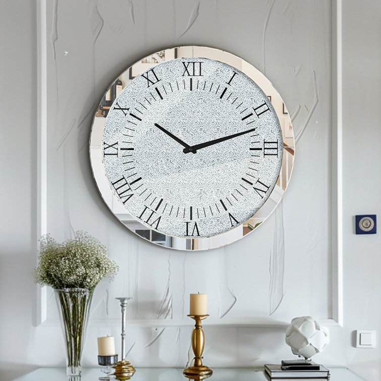 Ivy Bronx 60cm Crystal Diamond Wall Clock| Wayfair.co.uk