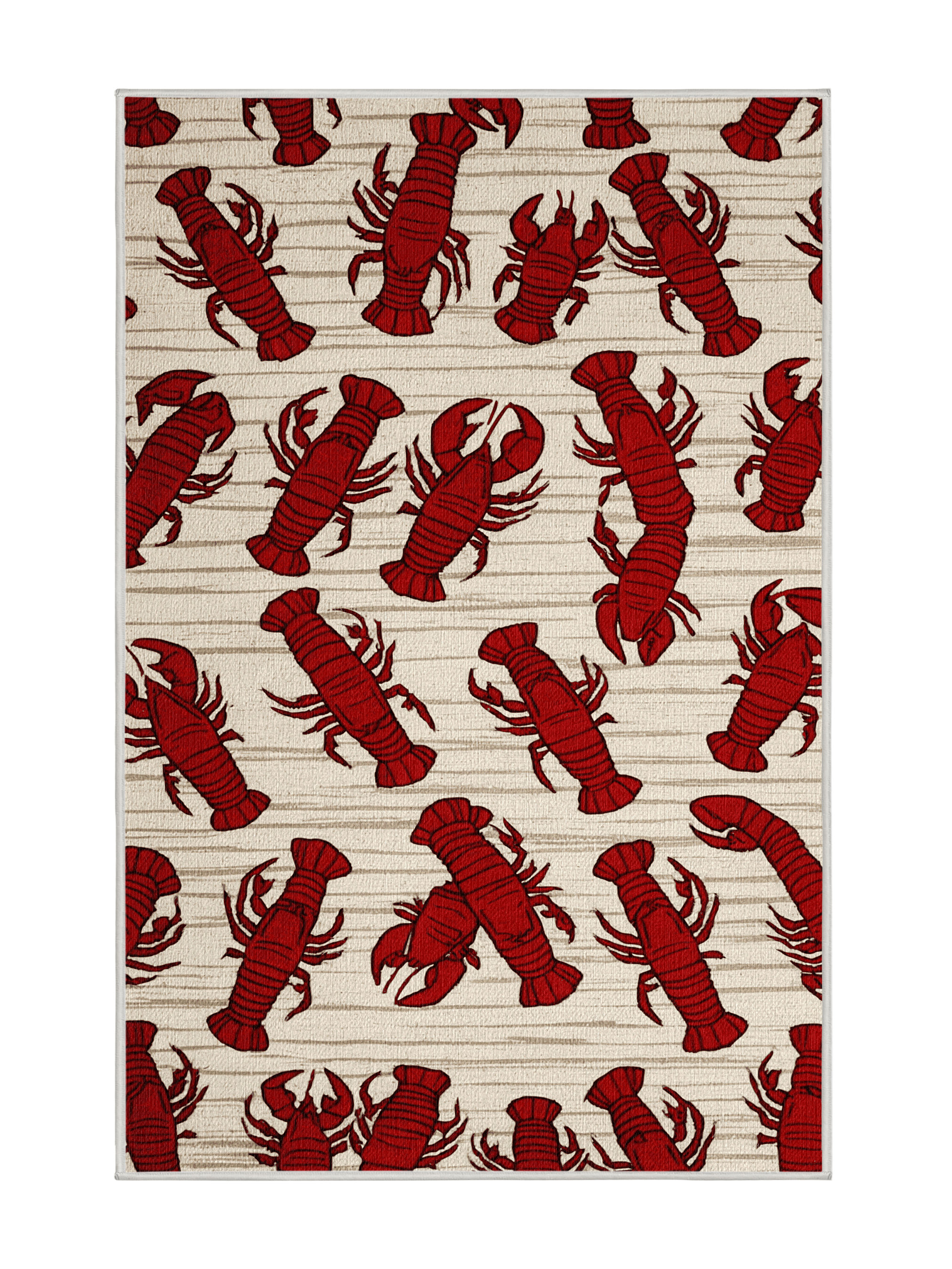 Longshore Tides Washable Lobsters Nautical Area Rug | Wayfair