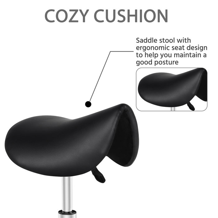 Inbox Zero Krail Adjustable Height Ergonomic Lab Stool with Wheels ...