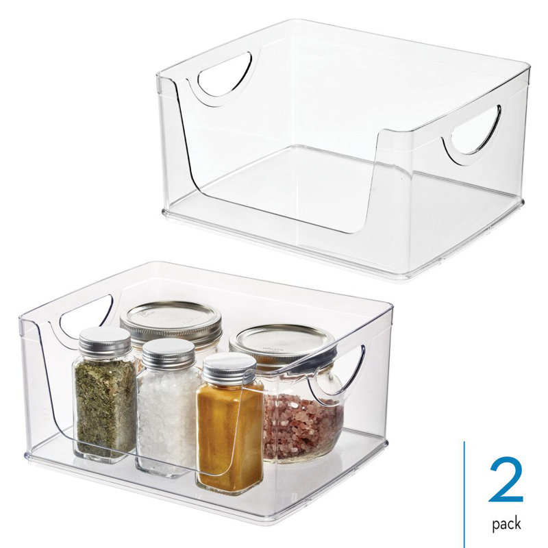iDesign Stackable Open-Front Storage Bins with Handles for Kitchen and ...