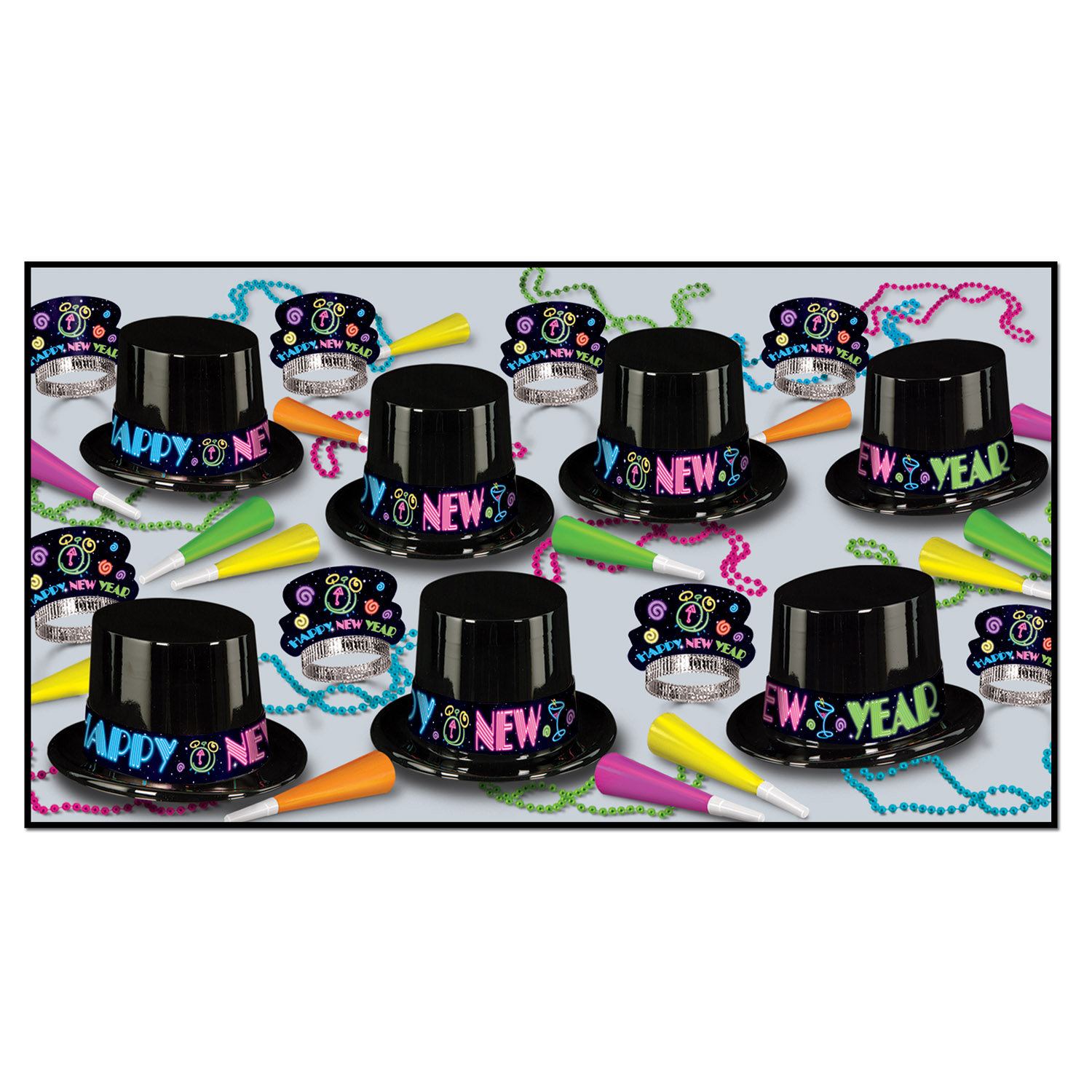 The Holiday Aisle® Neon Party Hat Set | Wayfair