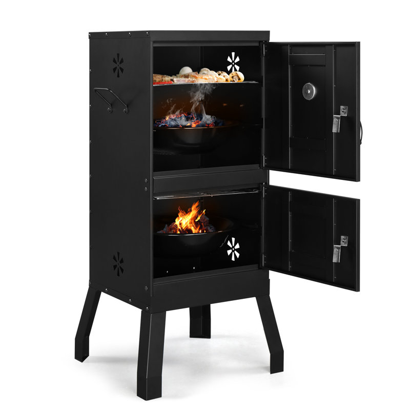 Winado Vertical Charcoal Smoker With Double Doors & Reviews | Wayfair