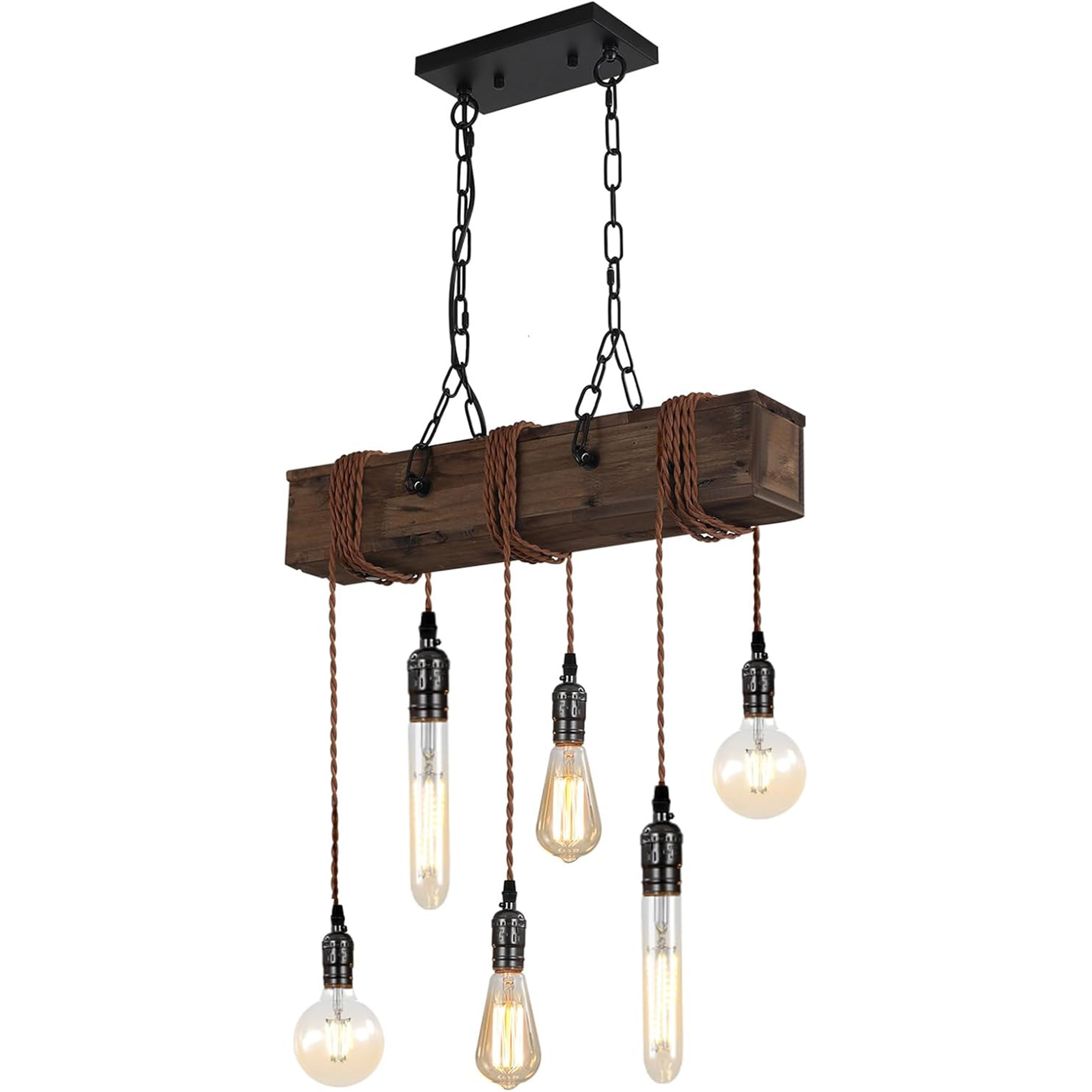 Breakwater Bay 6-Lights Farmhouse Kitchen Island Pendant Light, Rustic ...