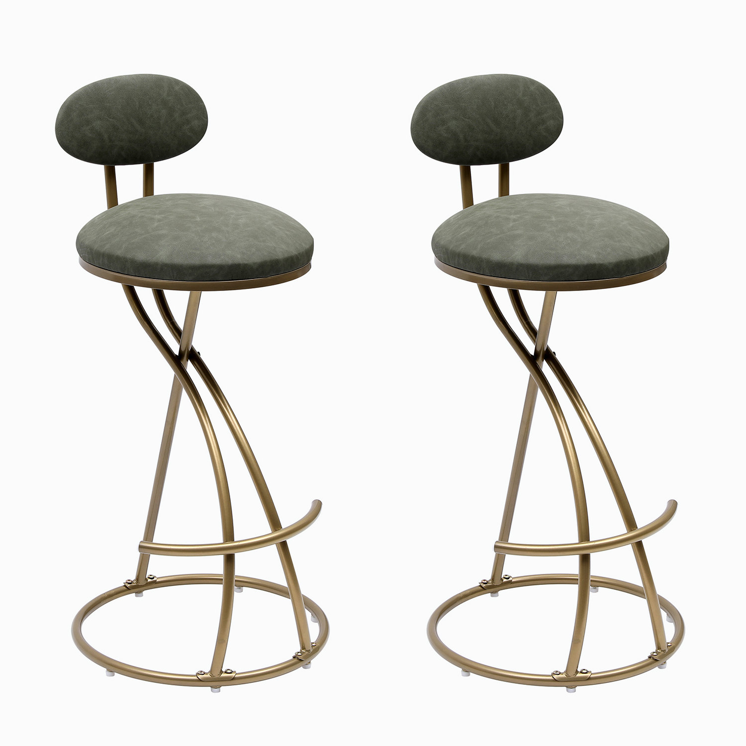 Everly Quinn Morethampstead Round Bar Stool Upholstered Dining Stools ...