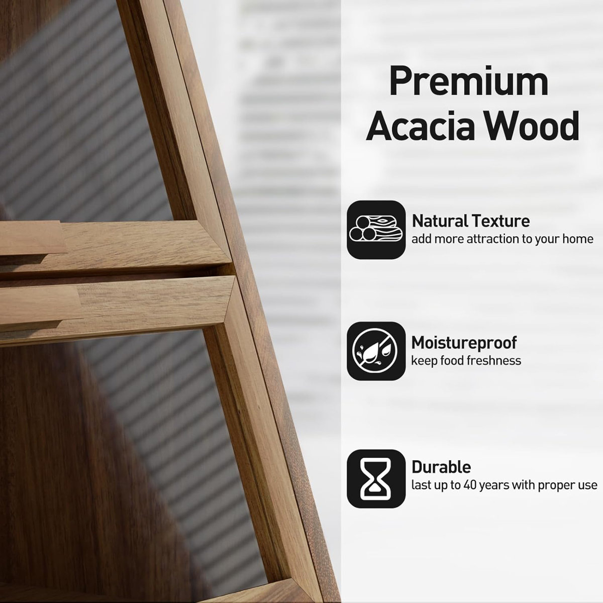 Loon Peak® Jamilette Acacia Wood Double Layer Bread Box | Wayfair