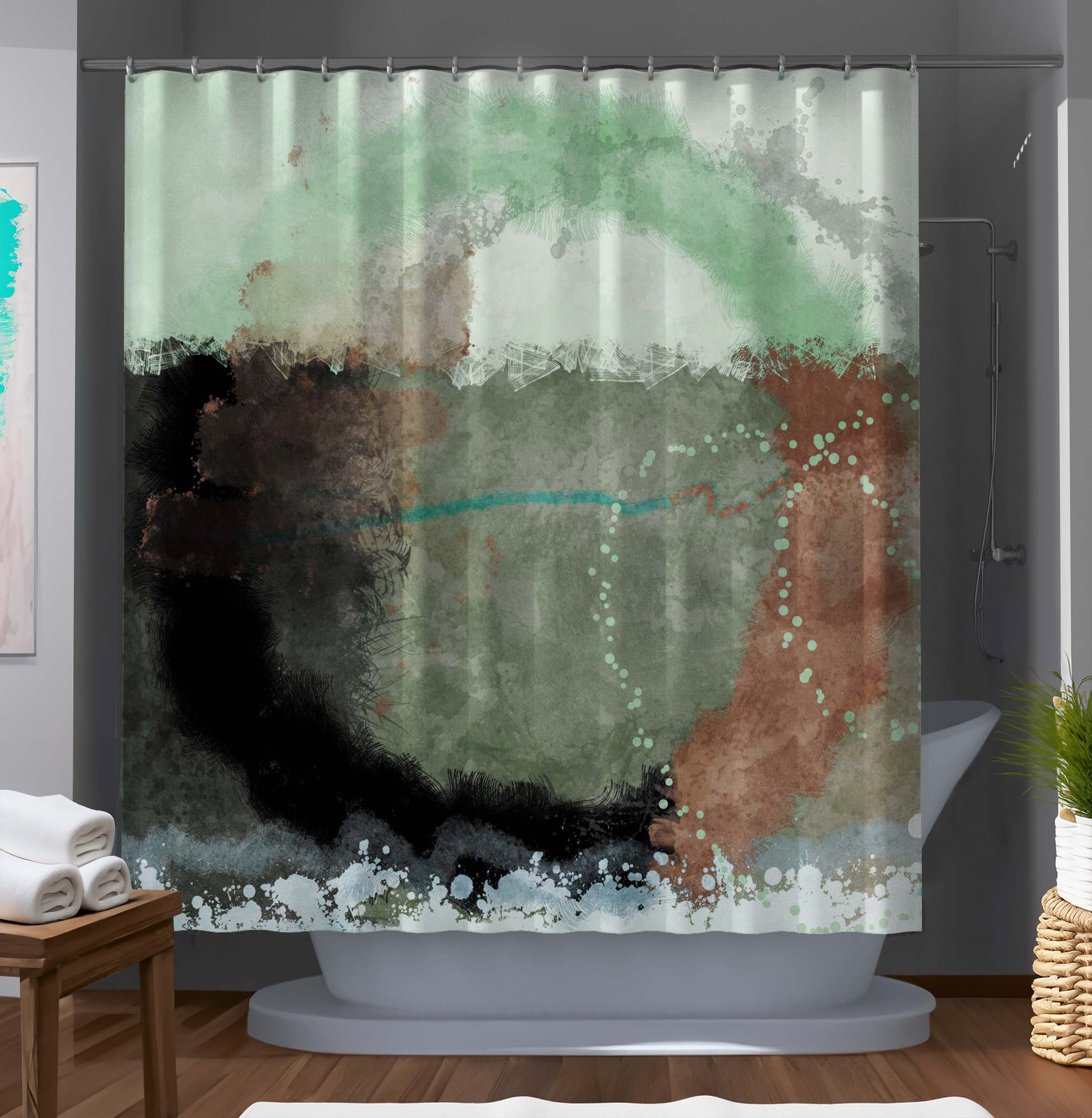 East Urban Home Aubrianne Abstract Shower Curtain | Wayfair