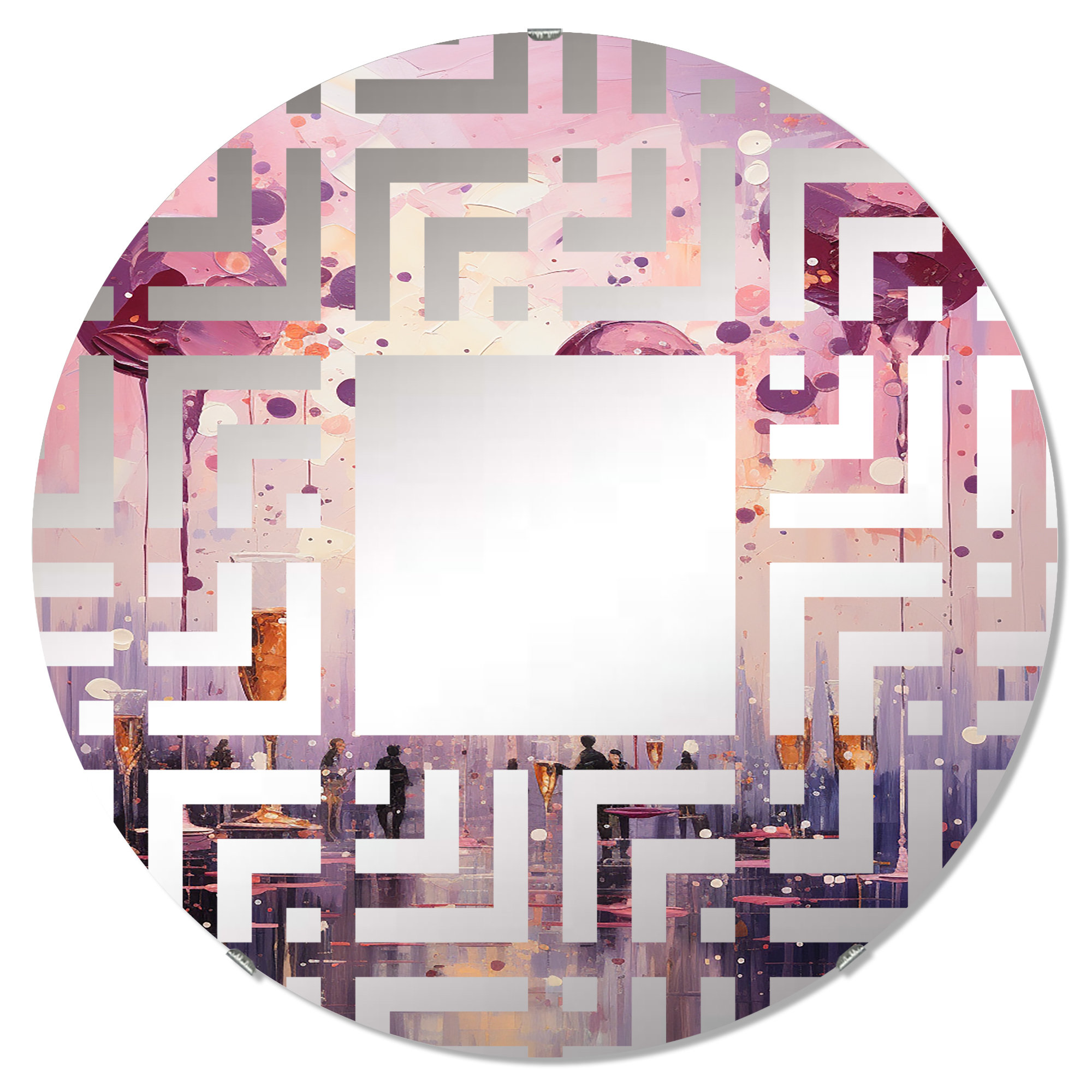 East Urban Home Playful Ballon Purple Pops - Maze Decorative Mirror ...