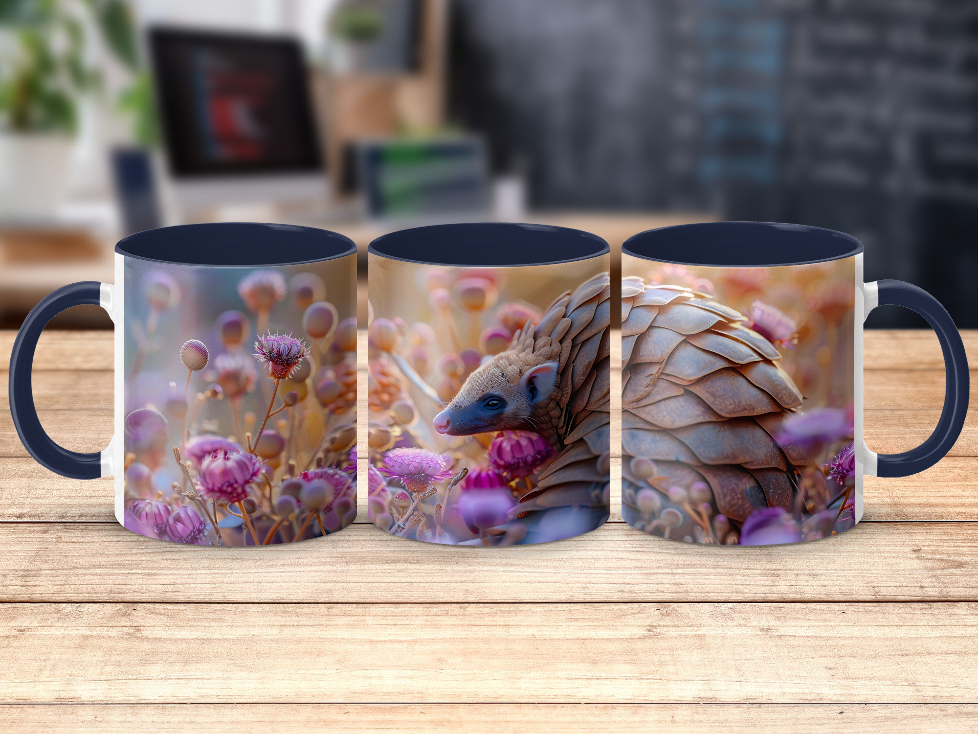 East Urban Home Set of 4 Realistic Animal Design 11oz Accent Mugs ...
