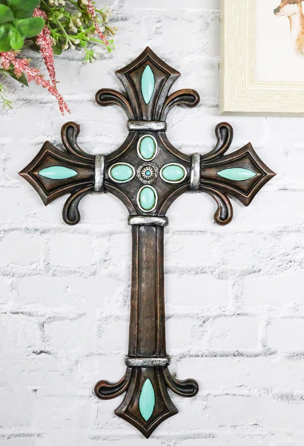 Millwood Pines Rustic Southwestern Fleur De Lis French Lily Turquoise ...